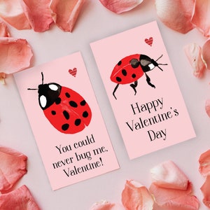 Ladybug Valentine Cards for Kids - Love Bug Valentine Printables ...