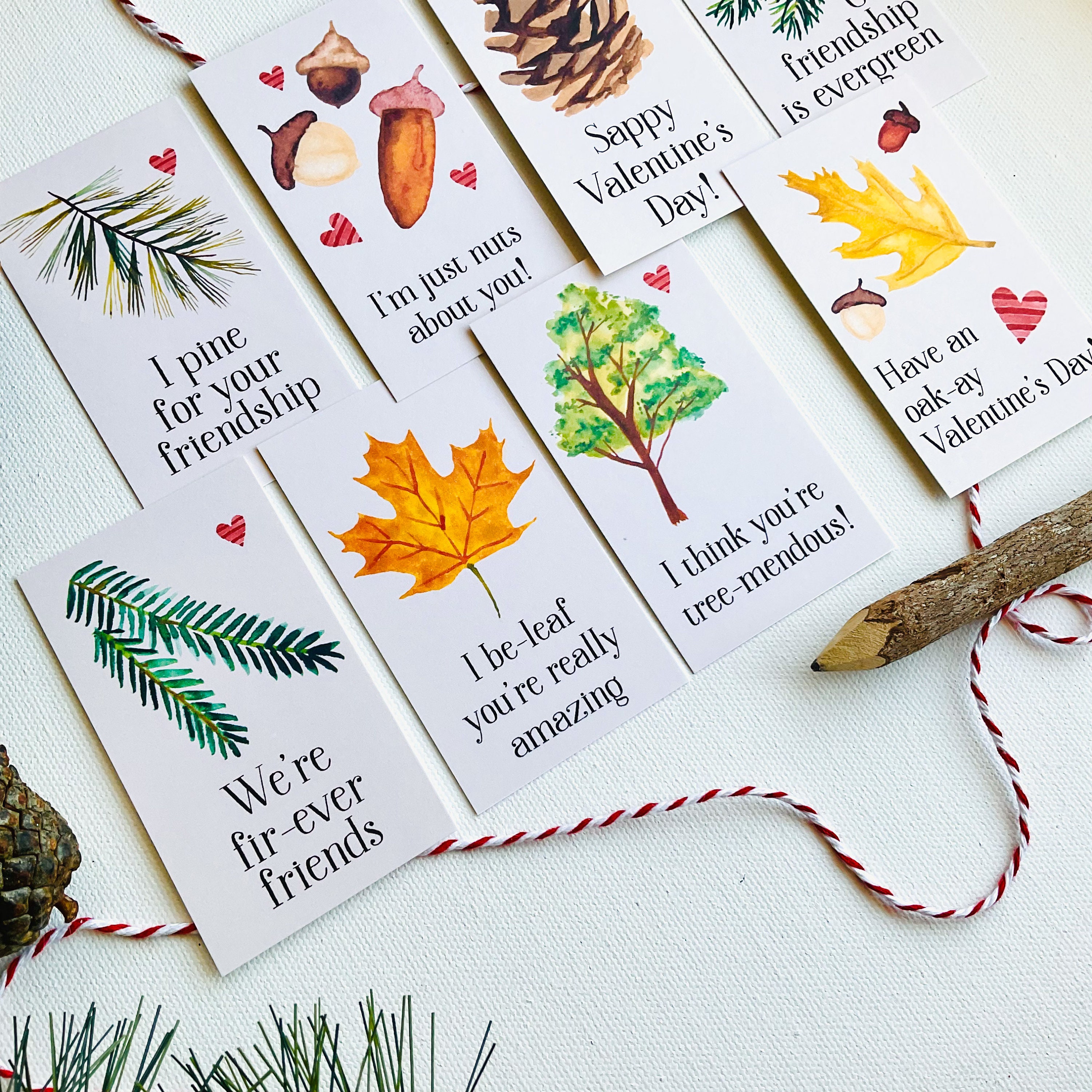 Tree Puns Valentine Cards for Kids Printable Woodland | Etsy