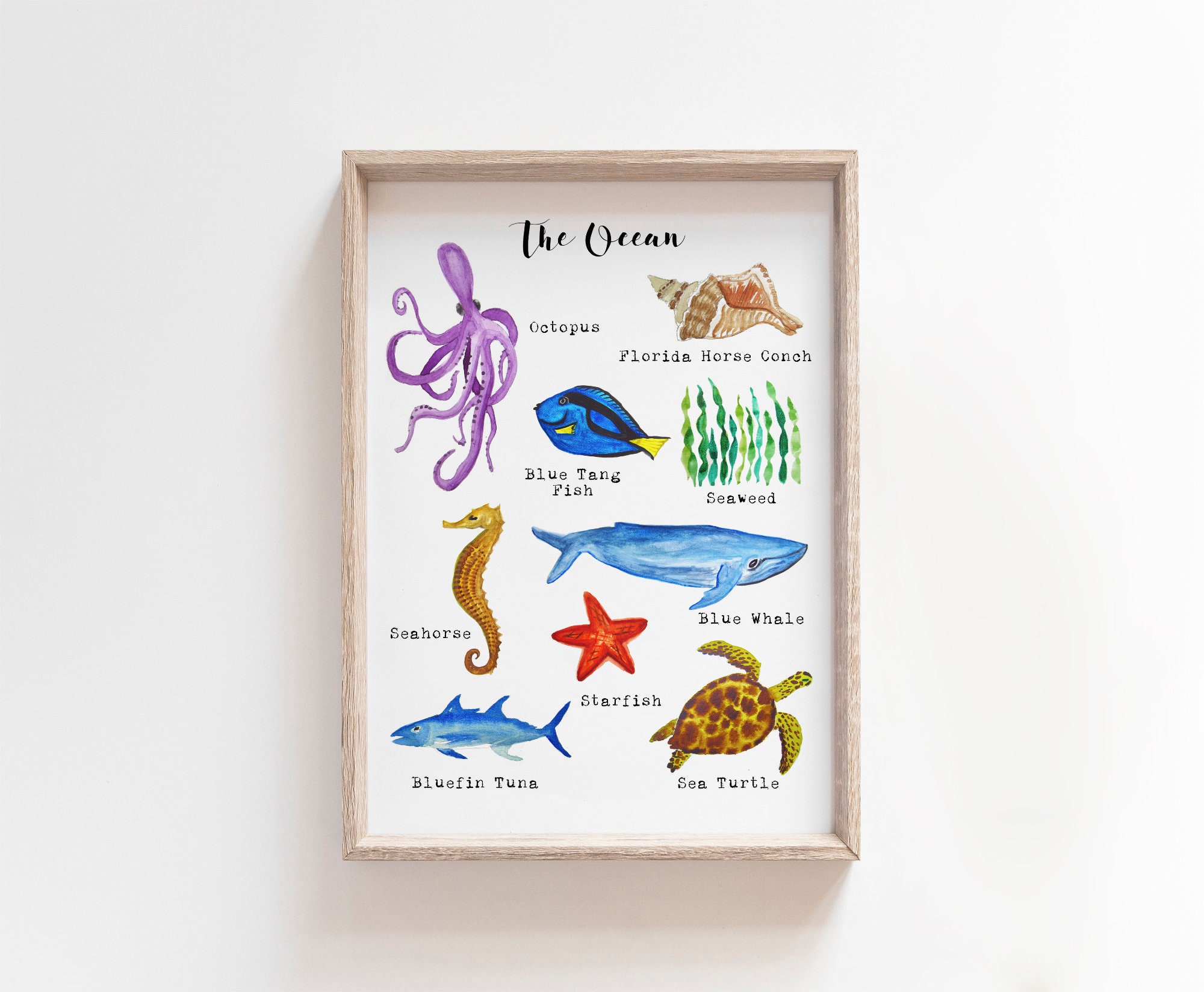 Printable Ocean Wall Art Ocean Art Print Sea Life Wall Art | Etsy