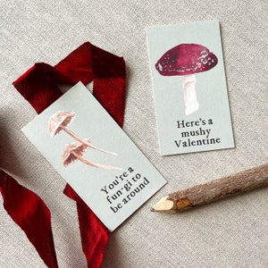 Watercolor Mushroom Valentine's Day Cards for Kids - Woodland Themed ...