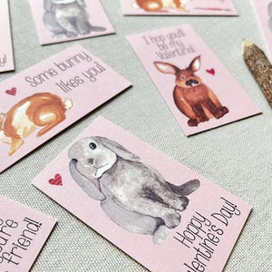 Printable Bunny Valentine Cards for Kids - Rabbit Valentine’s Day Cards ...