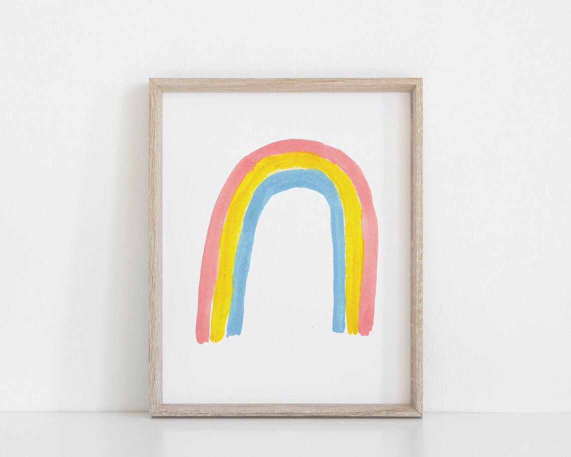 Printable Rainbow Wall Art Set of 2 Pastel Rainbow Nursery | Etsy