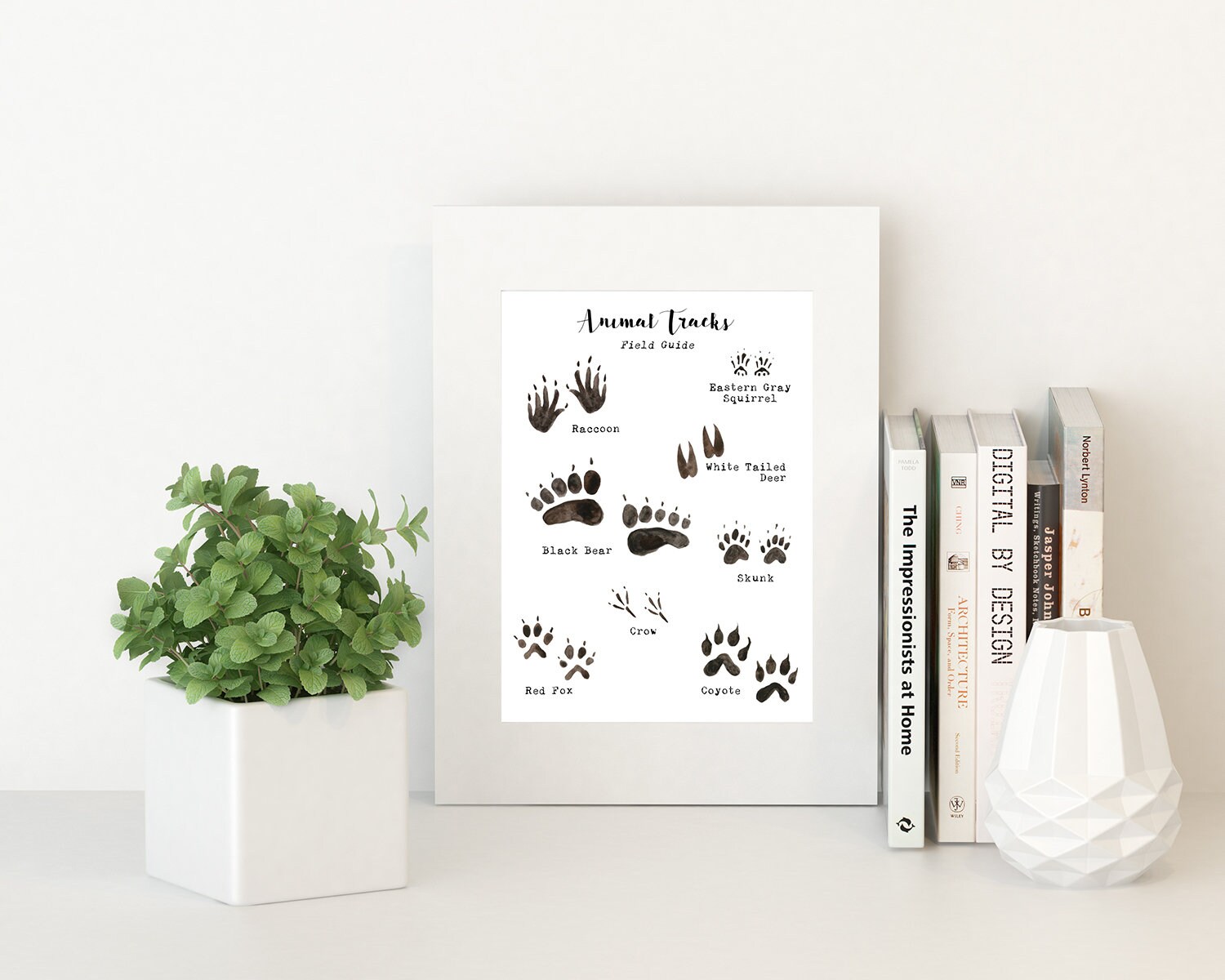 Printable Animal Wall Art Animal Tracks Poster Woodland | Etsy