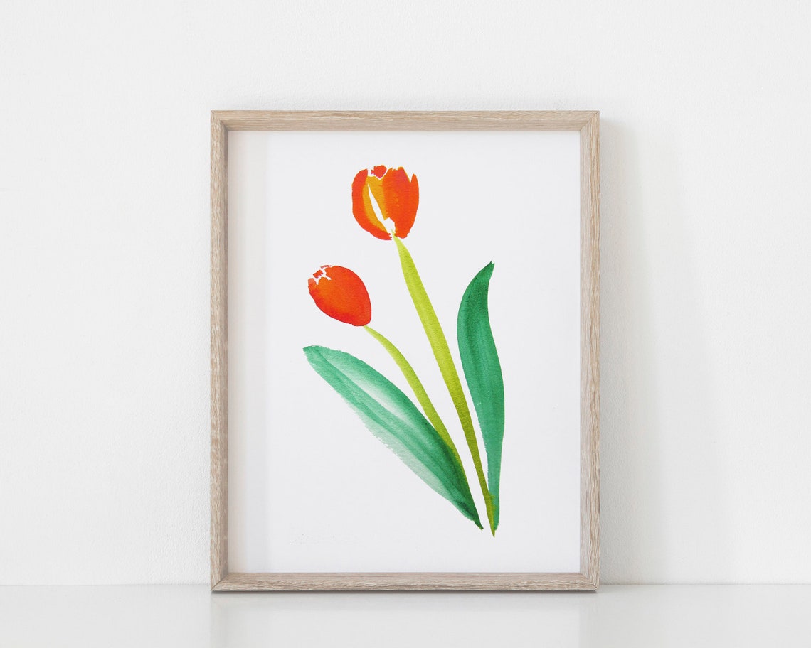 Printable Tulip Wall Art Collection Set of 3 Tulip Prints | Etsy
