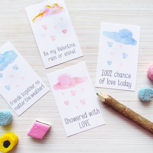 Weather Valentine's Day Cards for Kids - Printable Rainbow Cloud ...