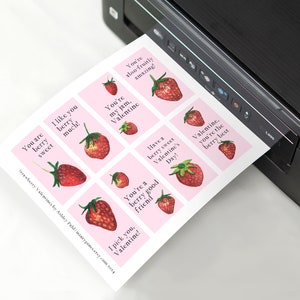 Printable Strawberry Valentines - DIY Berry Valentine's Day Cards for ...