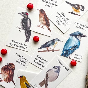 Bird Valentine Cards - Mini Cards for Classroom Valentine's Day Parties ...