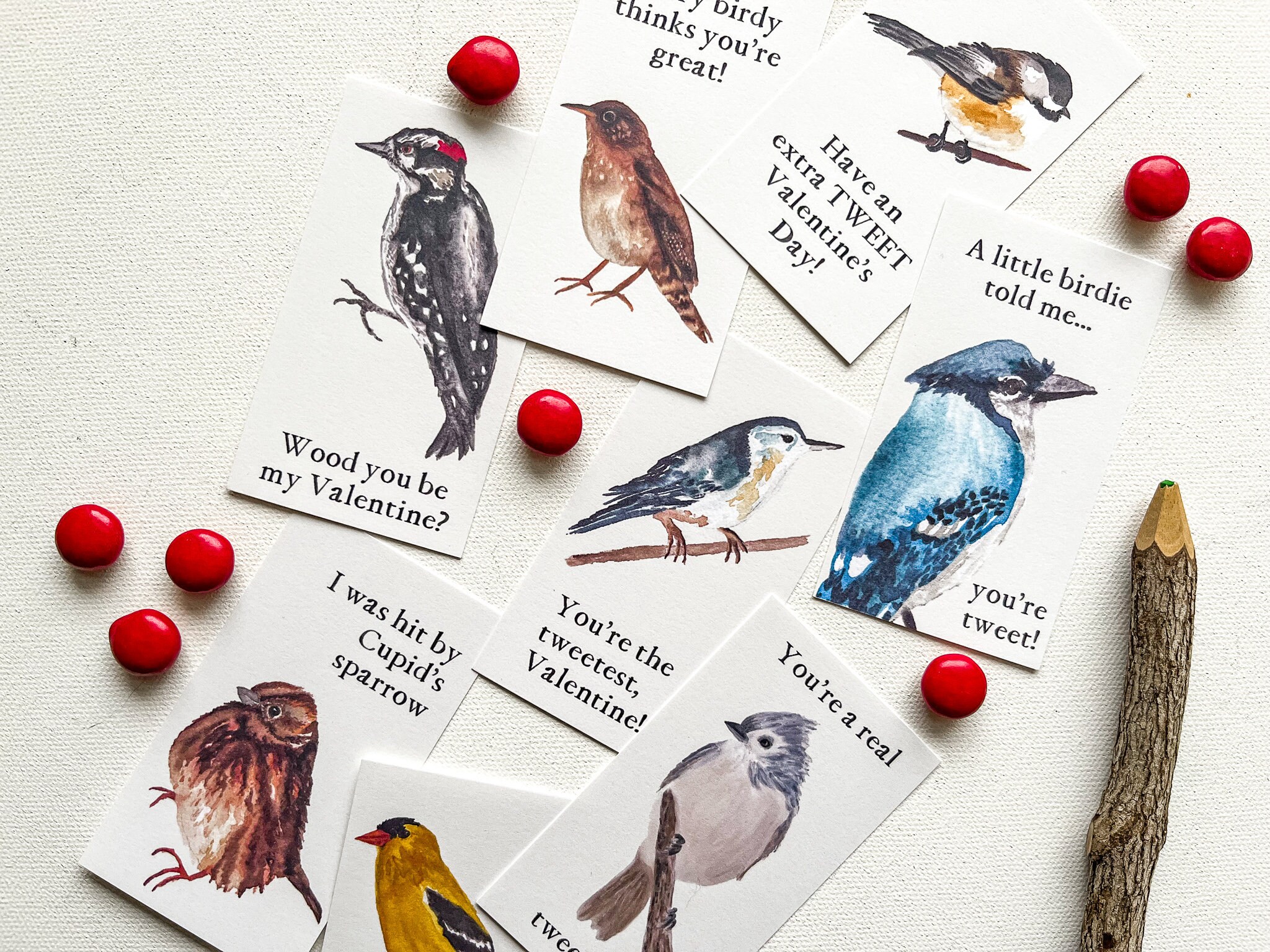 Bird Valentine Cards Mini Cards for Classroom - Etsy