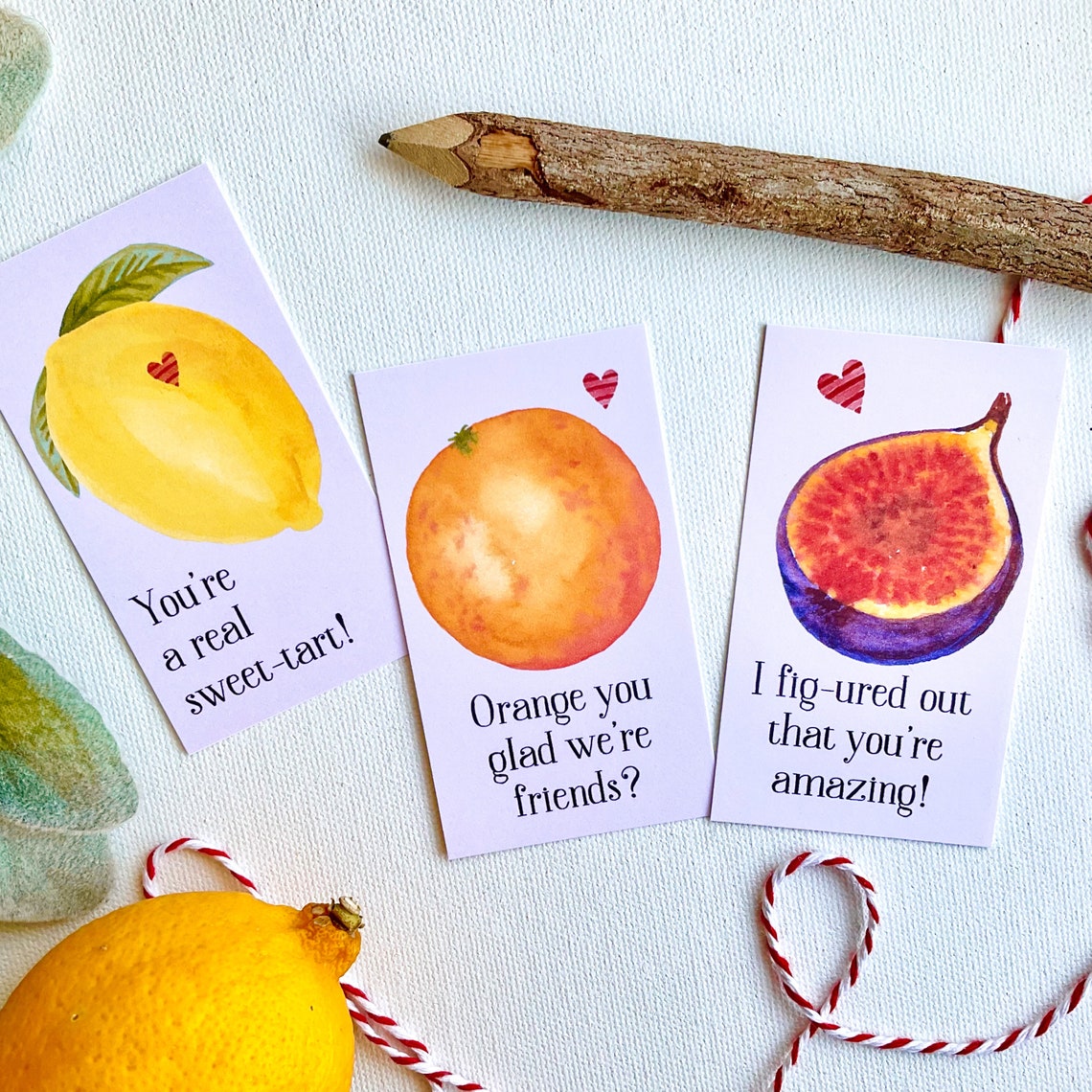 Printable Fruit Valentine Cards for Kids Punny Valentine | Etsy