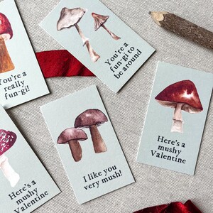 Watercolor Mushroom Valentine's Day Cards for Kids - Woodland Themed ...