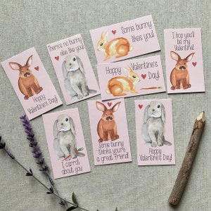 Printable Bunny Valentine Cards for Kids Rabbit Valentines - Etsy