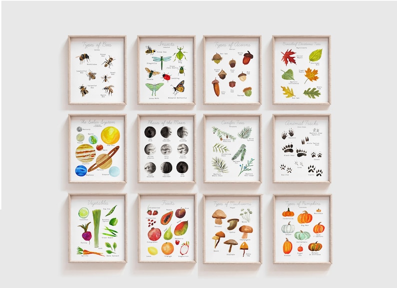 At Home Learning Printables Set of 12 Wall Decor for | Etsy