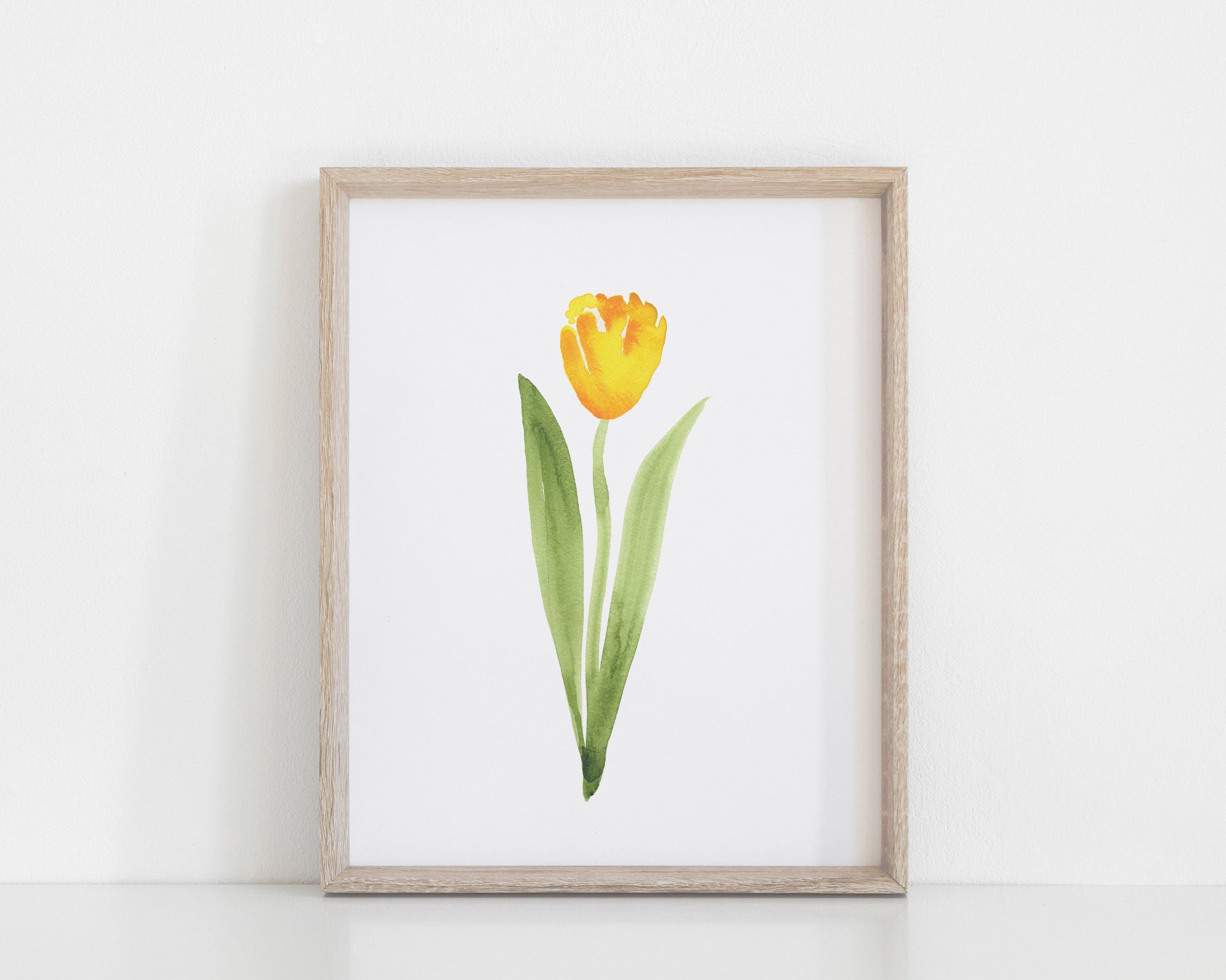 Printable Set of 2 Yellow Tulip Prints Tulip Wall Art | Etsy