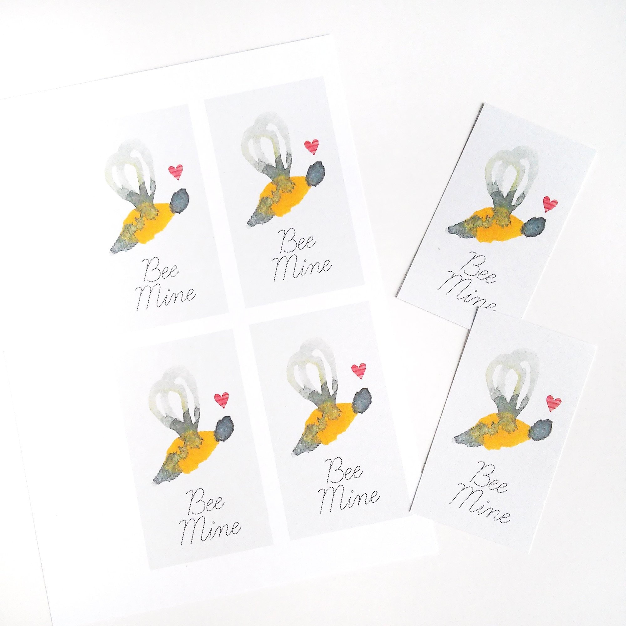 Bee Mine Valentine's Day Cards Printable Valentines | Etsy