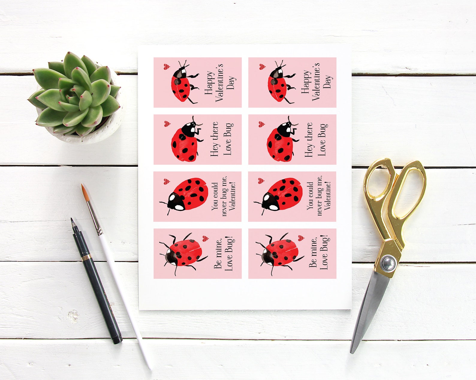 Ladybug Valentine Cards for Kids Love Bug Valentine | Etsy