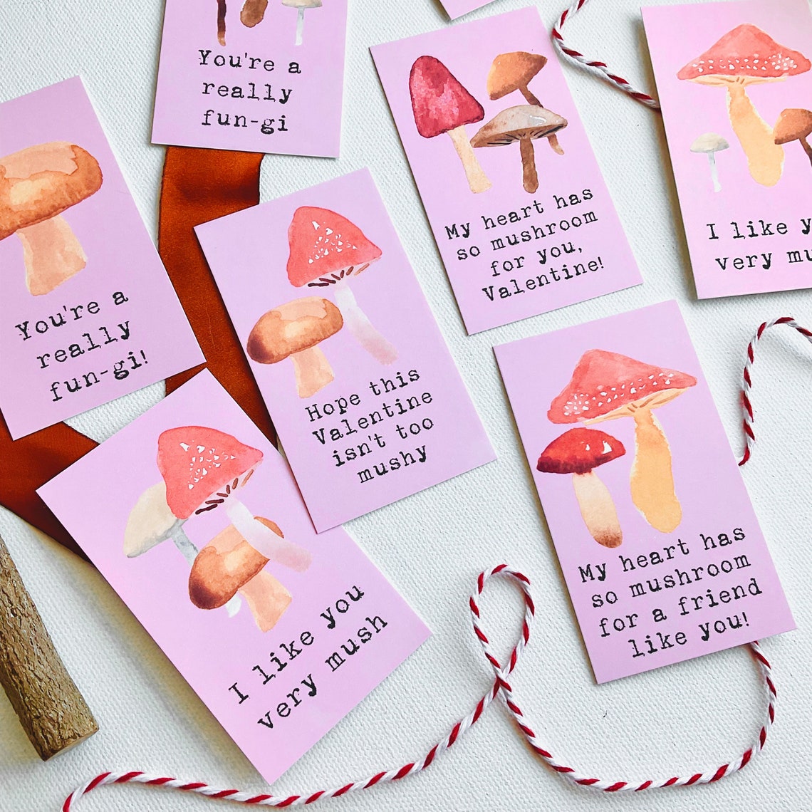 Mushroom Valentines for Kids Printable DIY Valentine's - Etsy