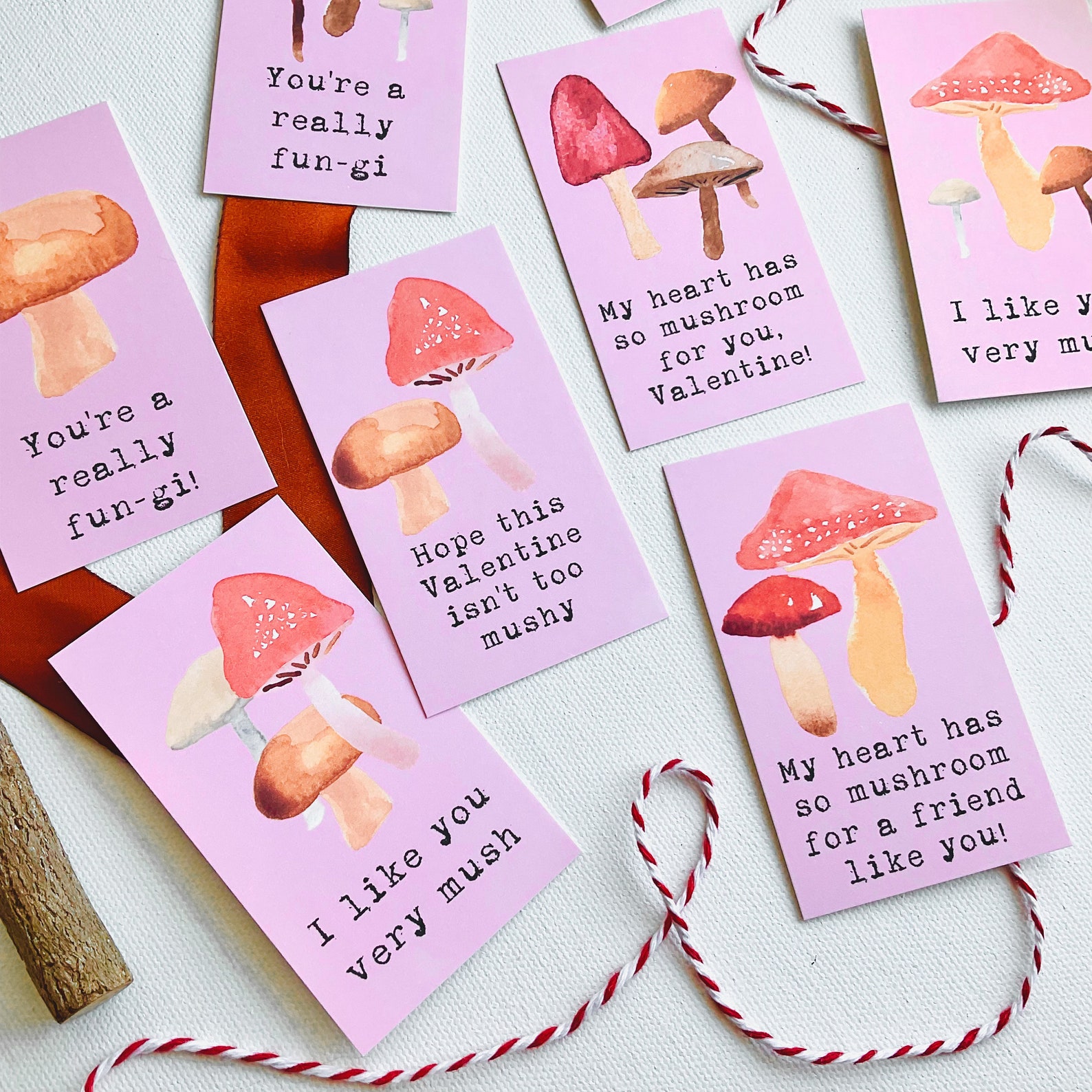 Mushroom Valentines for Kids Printable DIY Valentine's - Etsy
