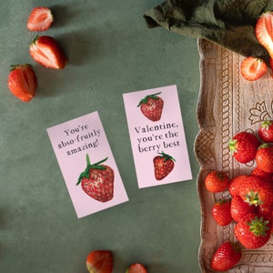 Printable Strawberry Valentines - DIY Berry Valentine's Day Cards for ...