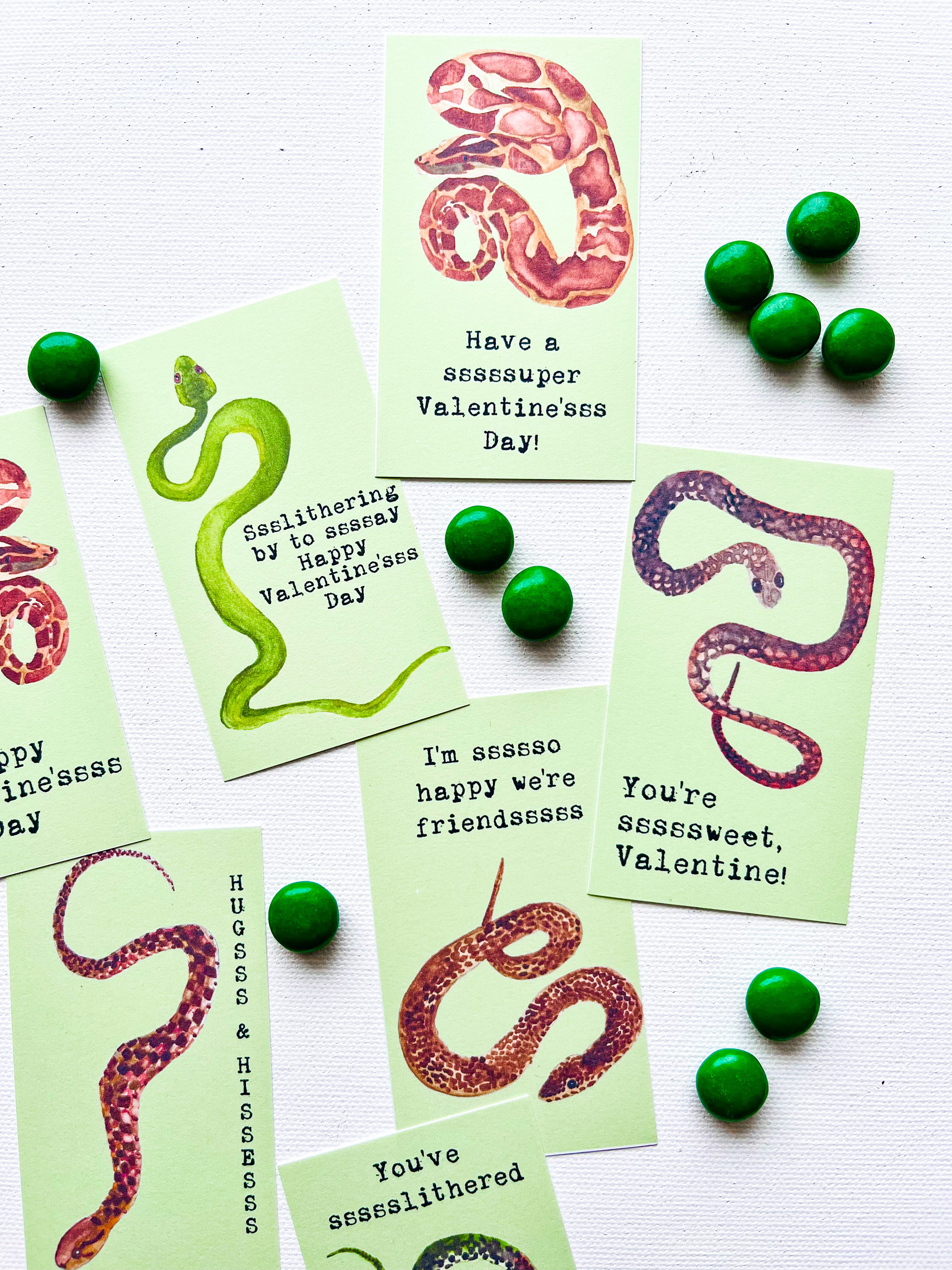Printable Snake Valentine Cards for Kids Classroom - Etsy