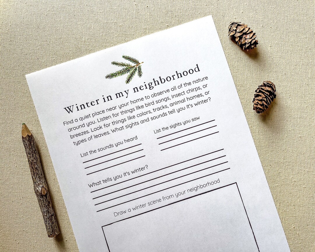 Winter Nature Journal Printable Page Winter in My Neighborhood ...