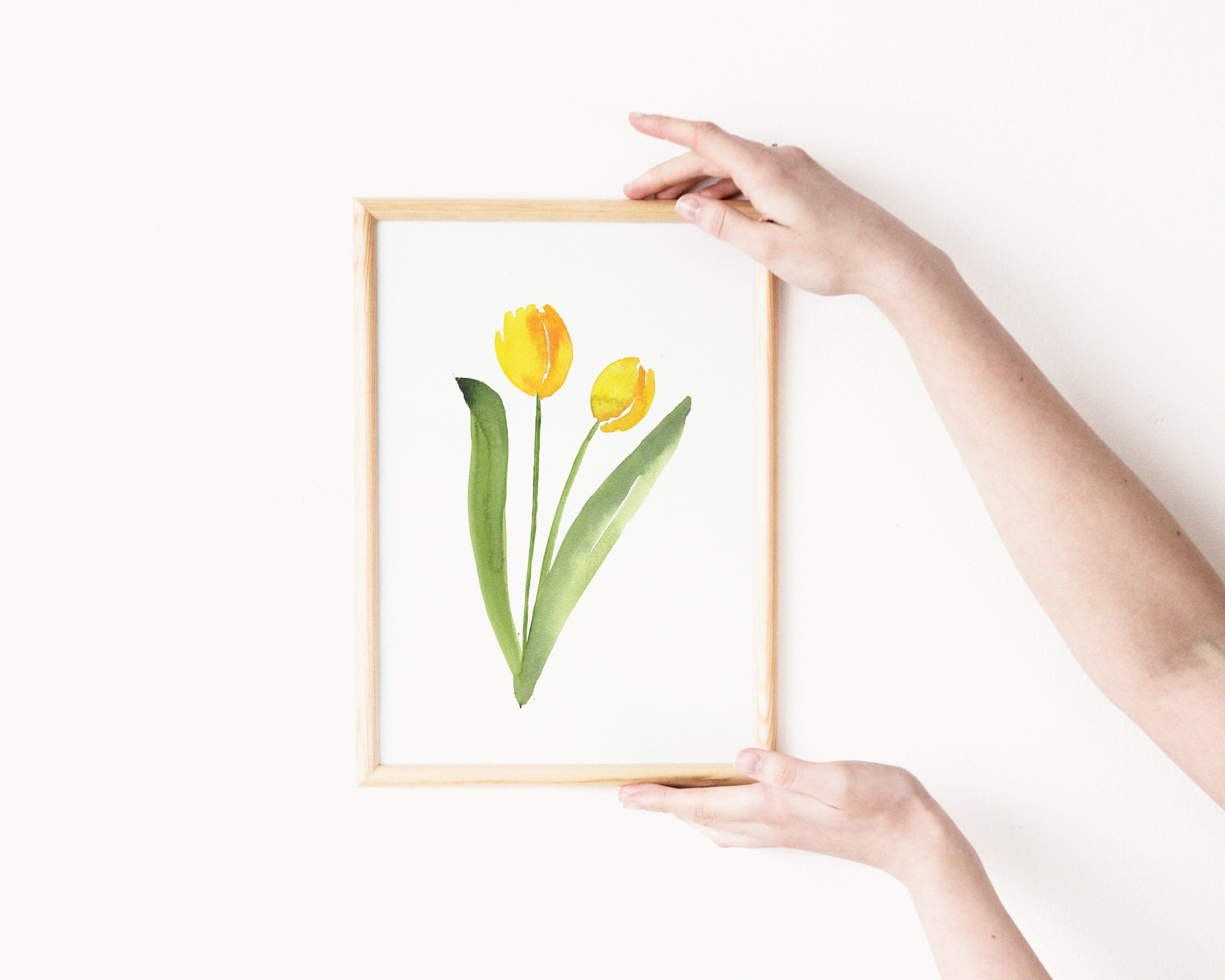 Printable Set of 2 Yellow Tulip Prints Tulip Wall Art | Etsy