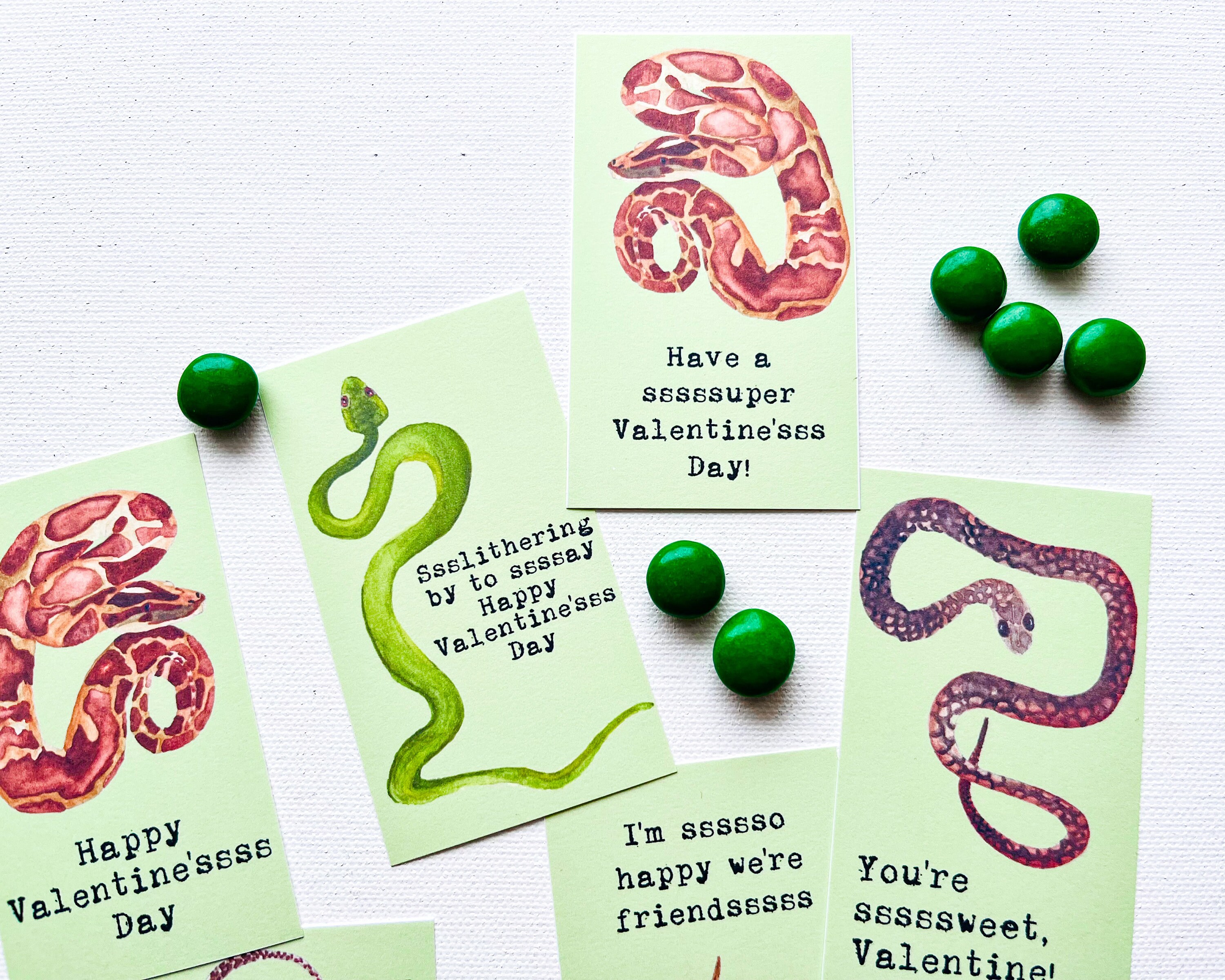 Printable Snake Valentine Cards for Kids Classroom - Etsy
