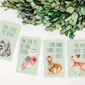 Printable Valentine Cards for Kids - Woodland Animal Valentine Cards ...