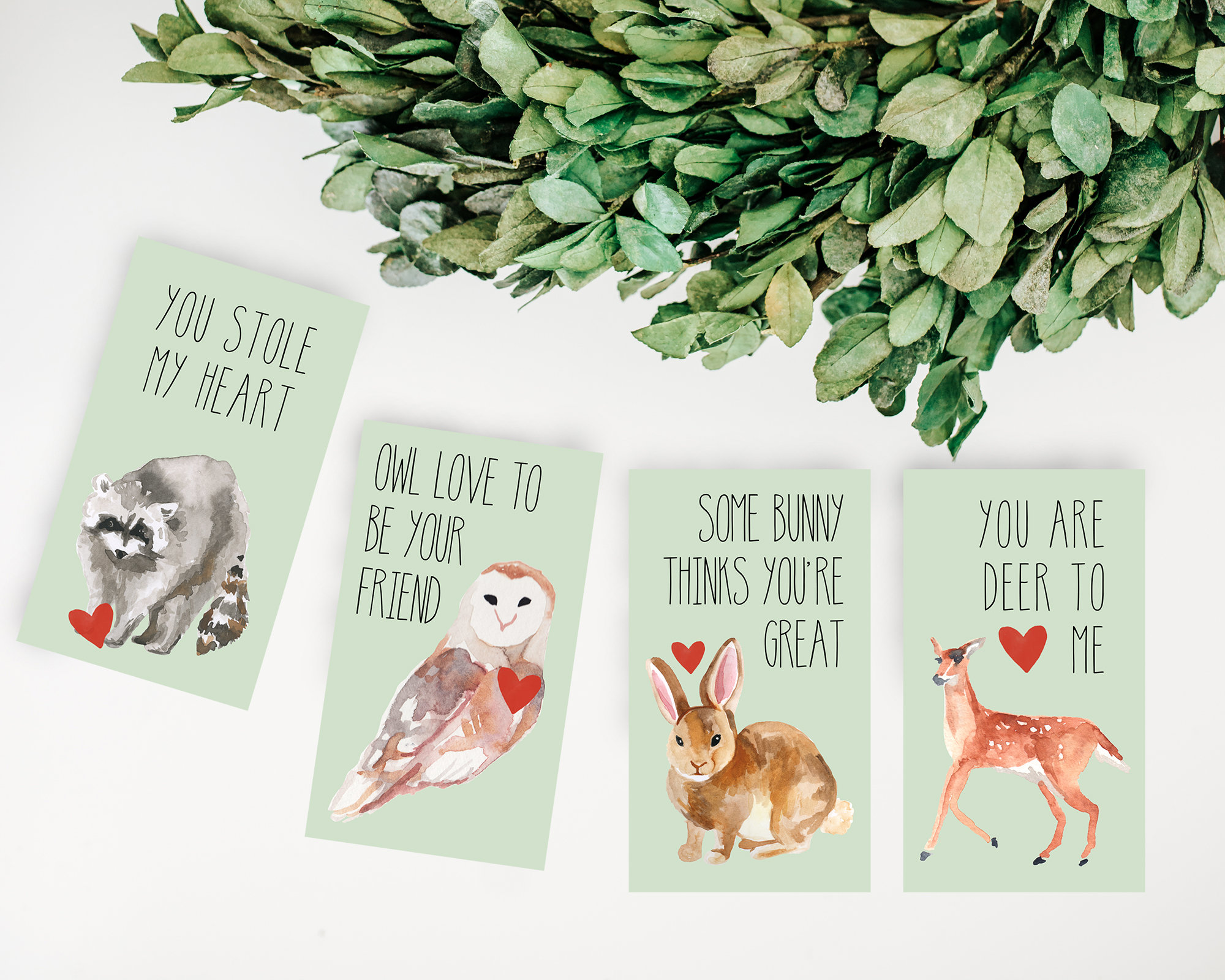 Printable Valentine Cards for Kids Woodland Animal Valentine - Etsy