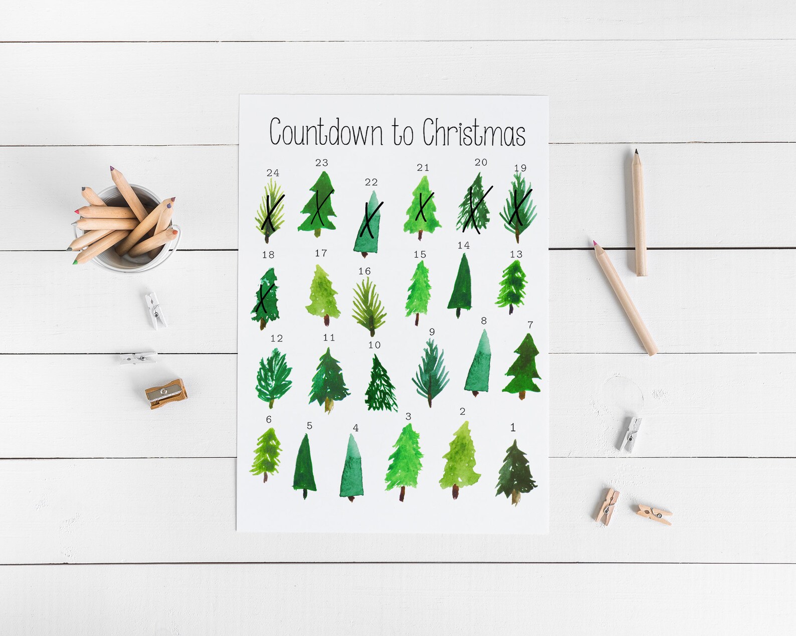 Christmas Countdown Printable Calendar Instant Download - Etsy