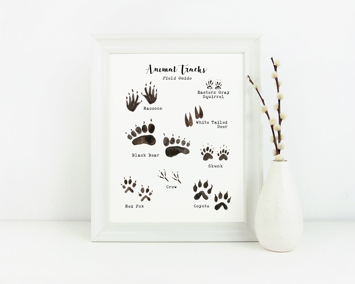 Printable Animal Wall Art Animal Tracks Poster Woodland | Etsy