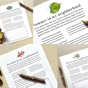 Nature Through the Seasons Worksheet Bundle Printable Nature Journaling ...