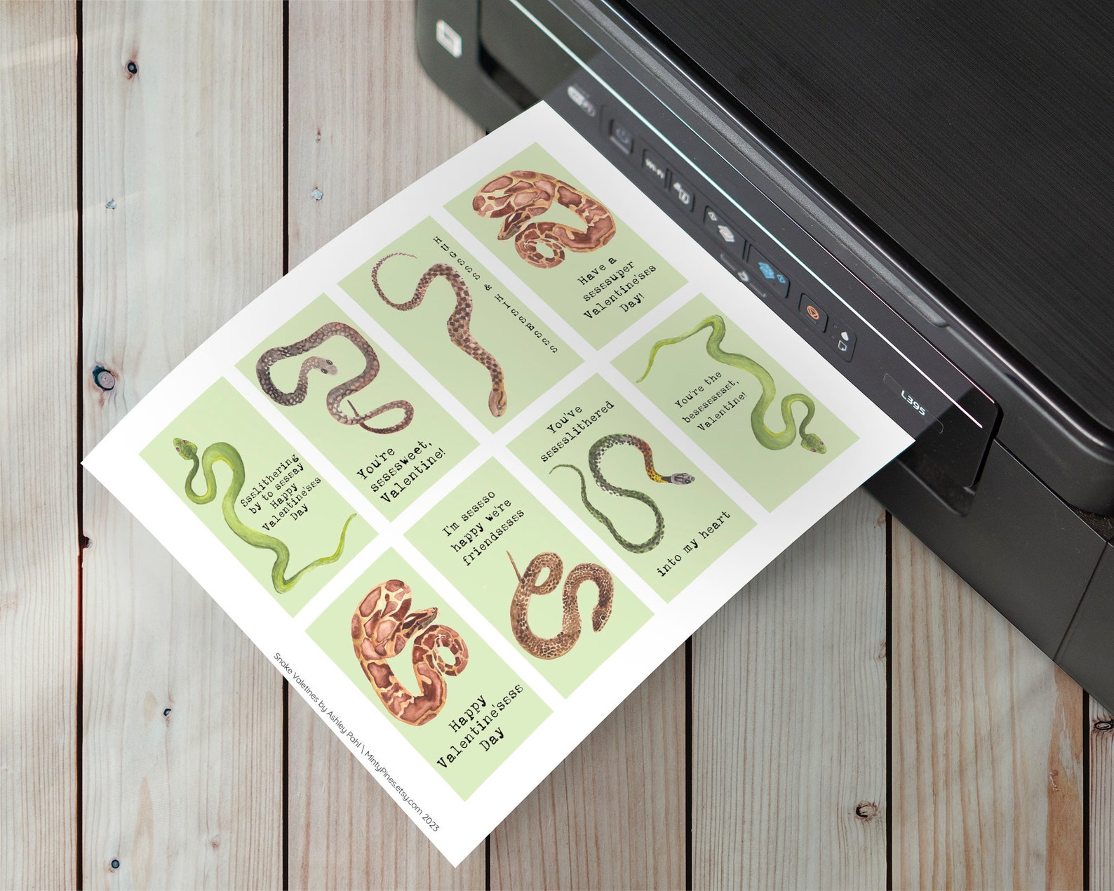 Printable Snake Valentine Cards for Kids Classroom - Etsy