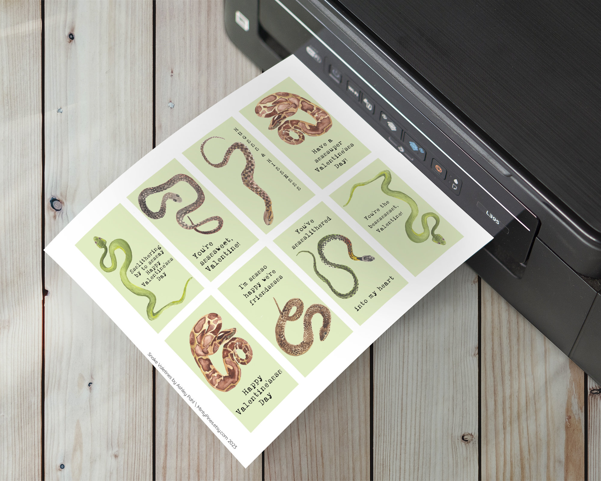 Printable Snake Valentine Cards for Kids Classroom - Etsy