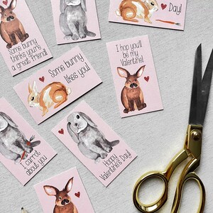 Printable Bunny Valentine Cards for Kids - Rabbit Valentine’s Day Cards ...