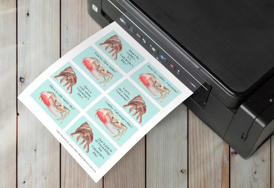 Crabby Valentine's Day Cards for Kids - Printable Crab Valentine Cards ...