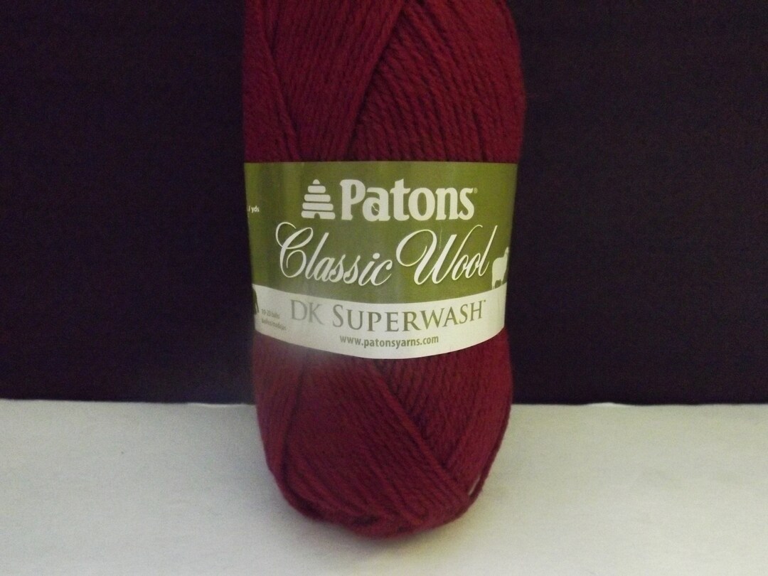 Patons Classic DK Superwash Wool 100% Wool Colour Claret 3 DK 50 Grams ...