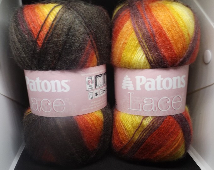 Patons Lace Yarn Bonfire 3 Ounces/85 Grams 498 Yards/455 Meters 2 Fine ...