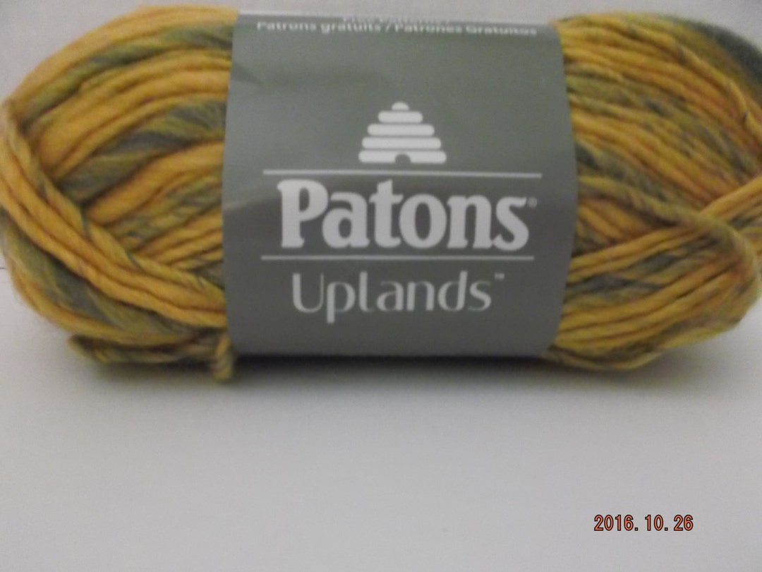Patons Uplands Yarn 5 Bulky Gold & Stone Mix 90 Grams/3.2 Oz 99 Yards ...