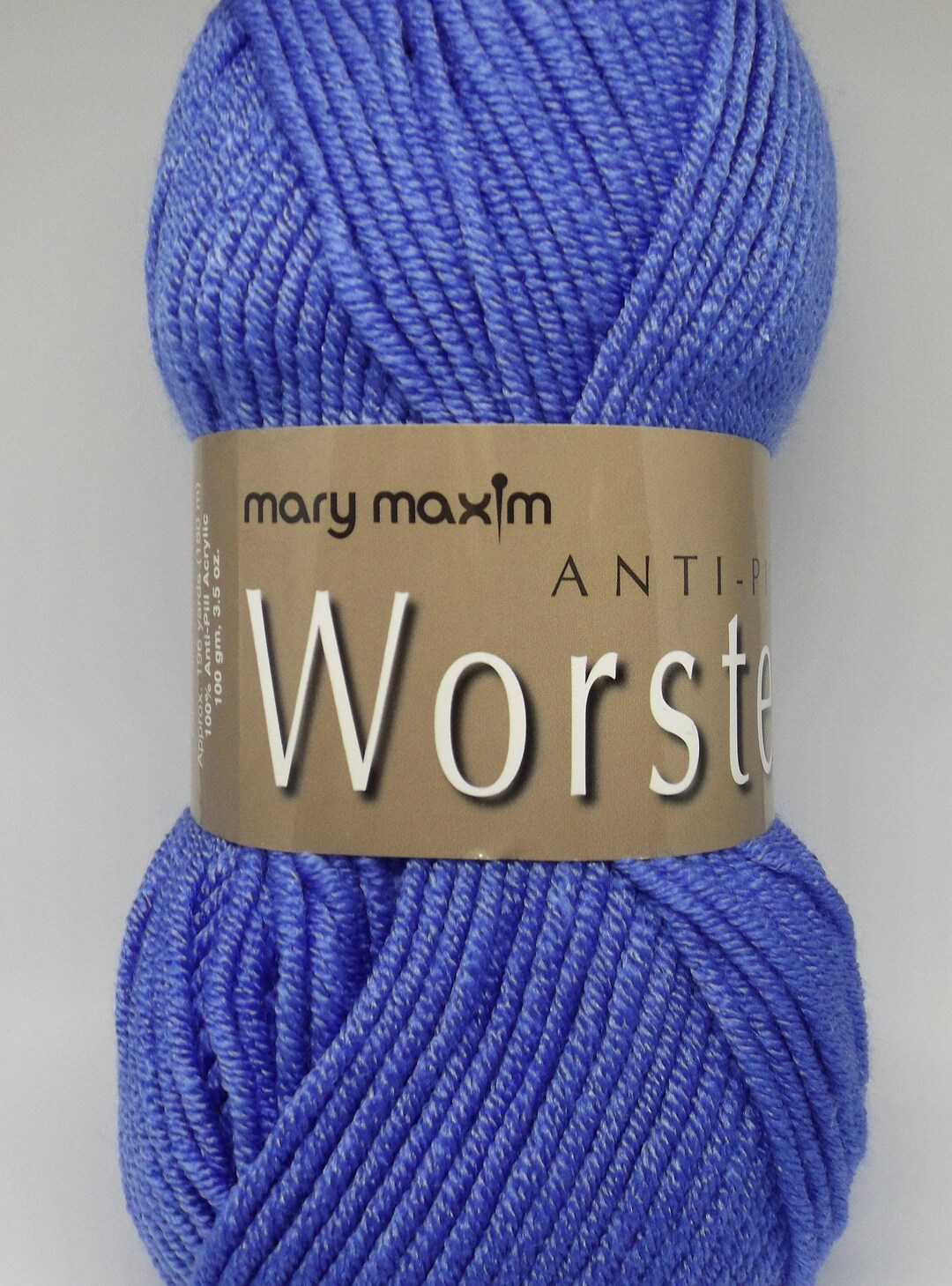 Mary Maxim Anti-pilling Worsted Yarn Colour:224 Blue 100 Grams/ 3.5 Oz ...
