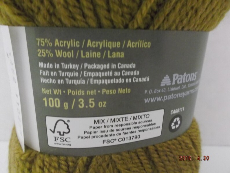 Patons Decor Yarn Wool Blend Honey 4 Medium - Etsy