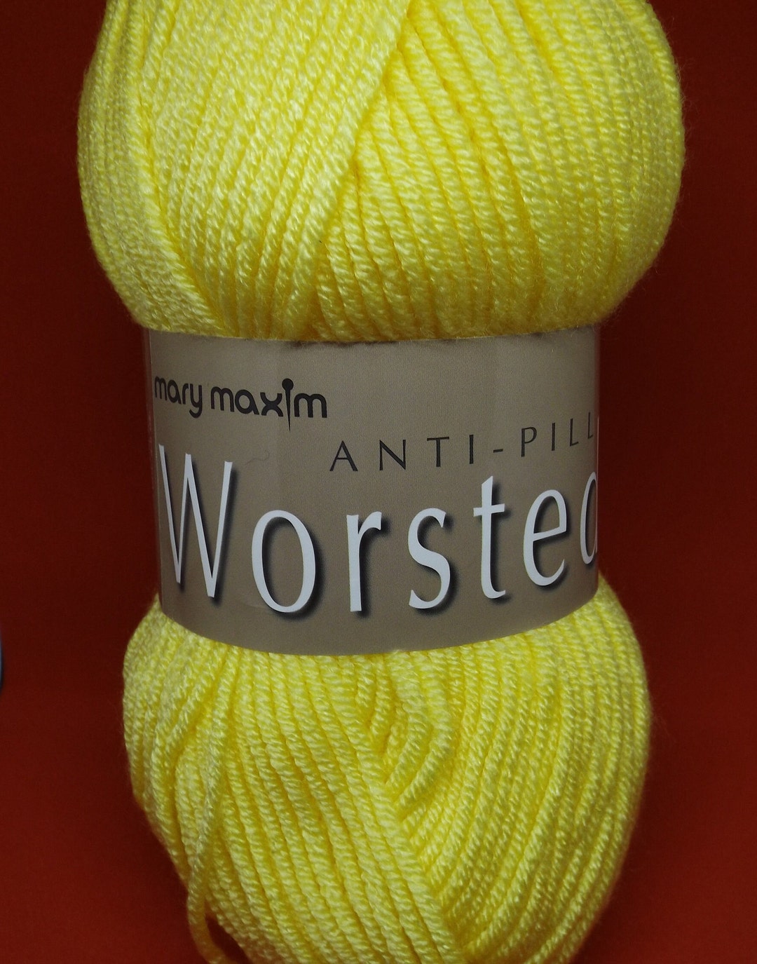 Mary Maxim Anti-pilling Worsted Yarn Colour:216 Yellow 100 Grams/ 3.5 ...