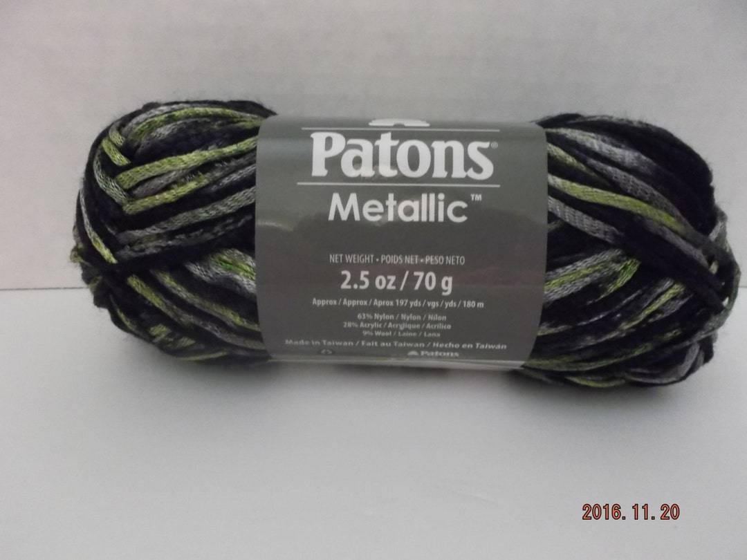 Patons Metallic Yarn Green Villain variegated 70 - Etsy