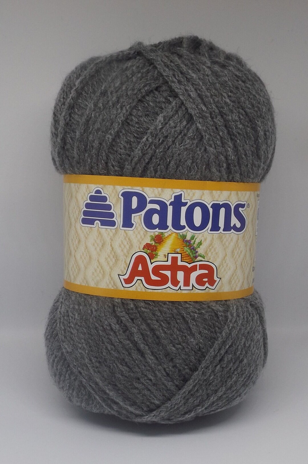 Patons Astra Yarn Medium Grey 02728 3 Light 50 Grams/1.75 Ounces 161 ...