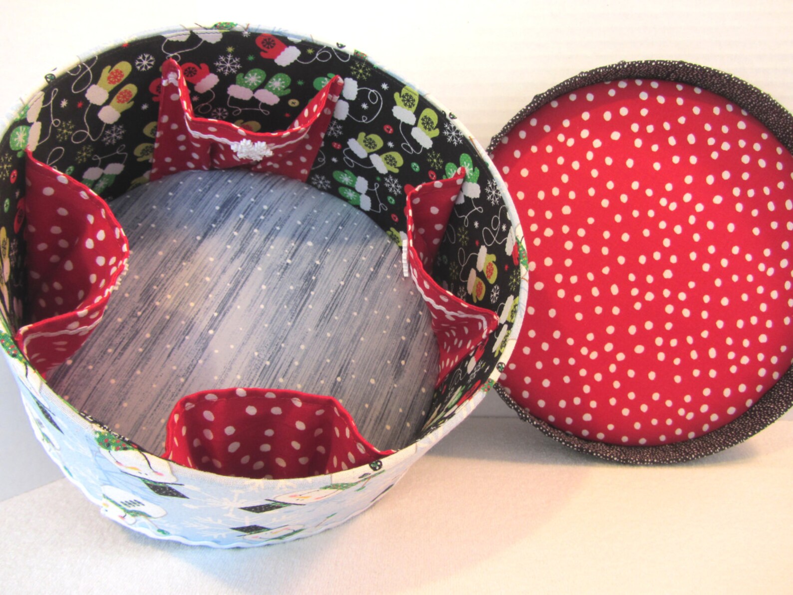 Fabric Covered Box Sewing Basket Jewelry Box Craft Storage Sewing ...