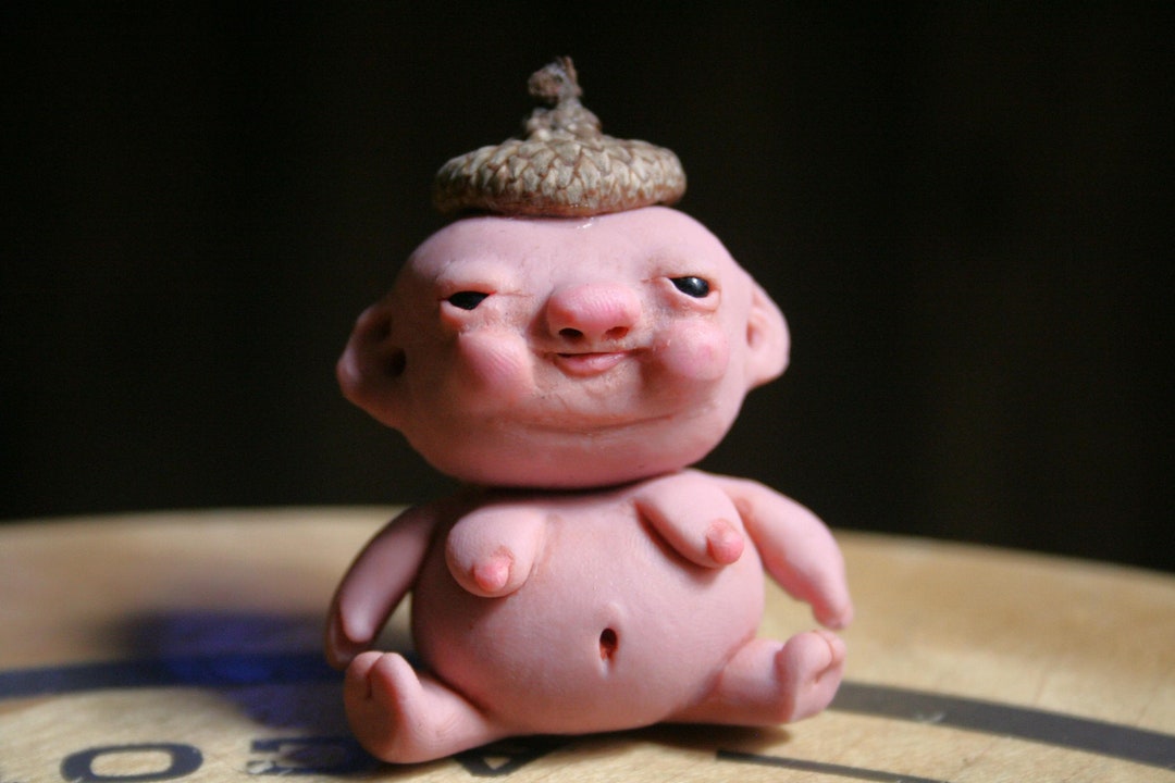 Chubby Woodland Creature Figurine / Bizarre Weird Clay Sculpture Art ...