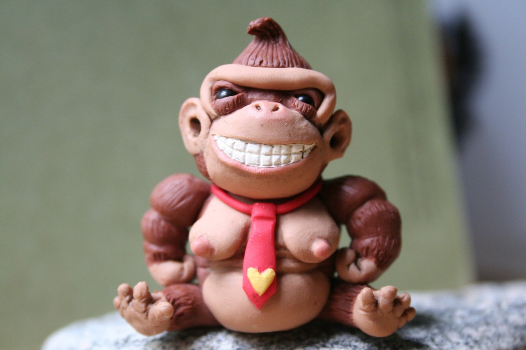 Donkey Kong Miniature Clay Sculpture / Video Game Gift / Creepy Bizarre ...