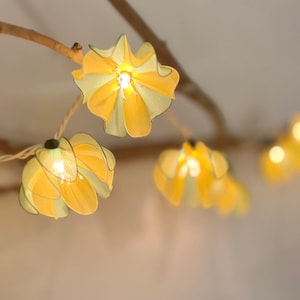 Yellow Lotus Fairy Lights: 35 UL Warm Lights for Patio Decor - Etsy