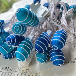 Handmade Ocean Blue Cocoon String Lights for Party and Decoration ...