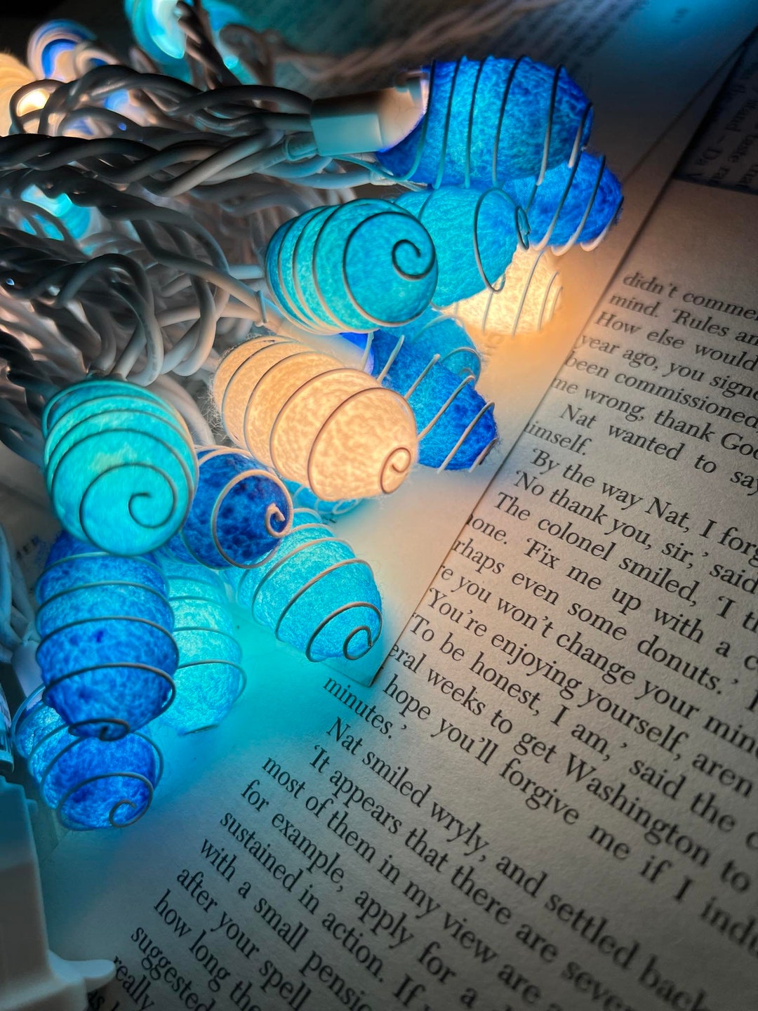 Handmade Ocean Blue Cocoon String Lights for Party and Decoration ...