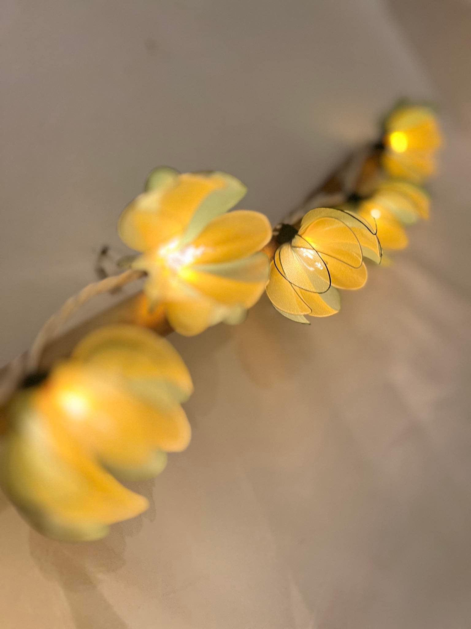 Yellow Lotus Fairy Lights: 35 UL Warm Lights for Patio Decor - Etsy